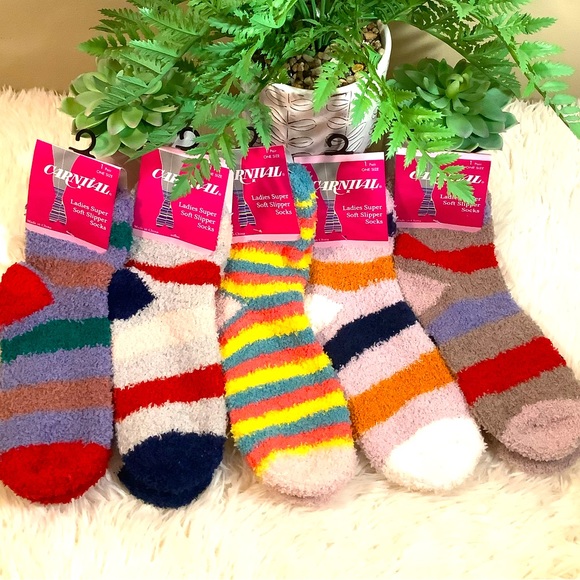 Carnival | Accessories | Slipper Socks 5pair Individually Wrapped New ...